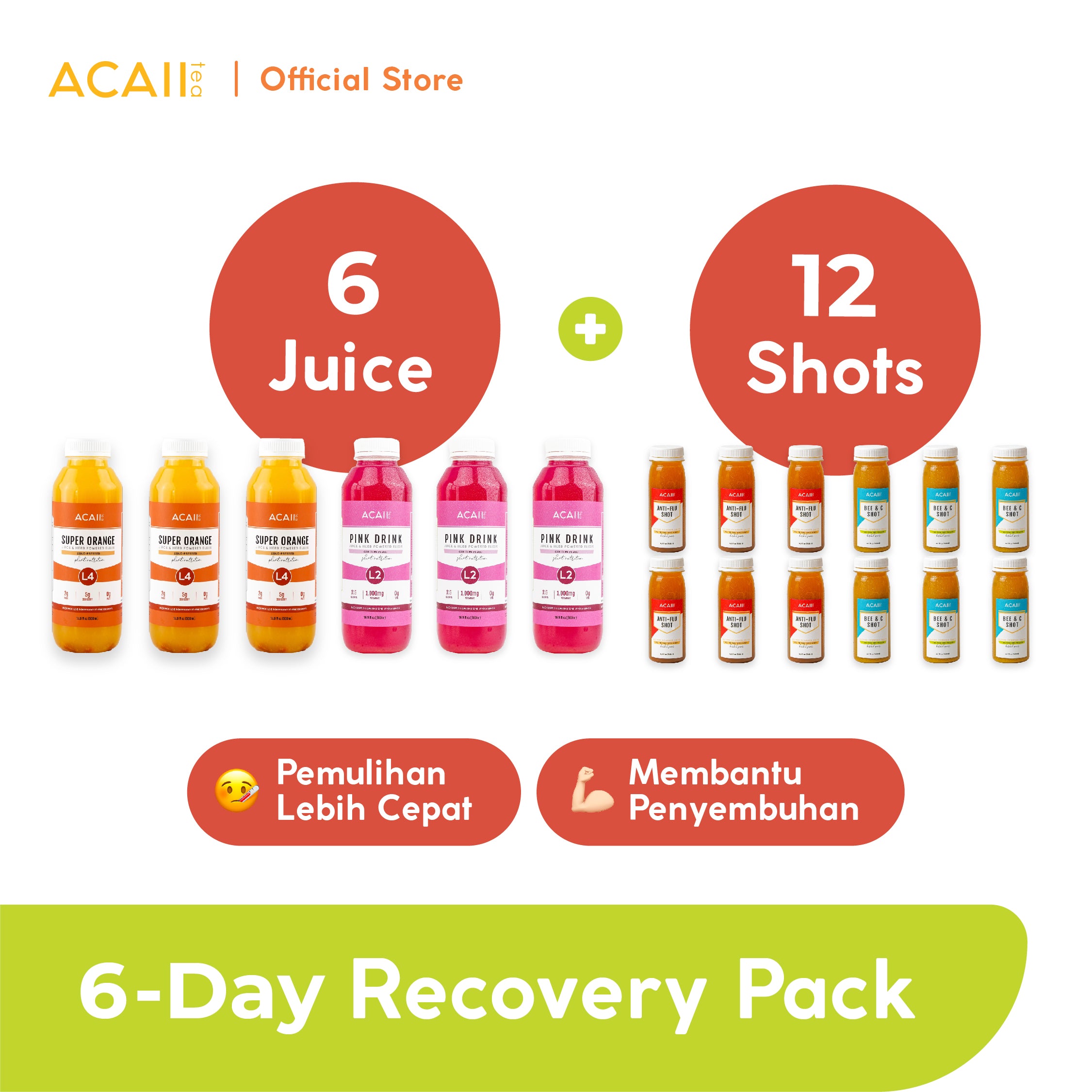 6-Day Recovery Pack 6x500ml & 12x140ml – Acaii Tea