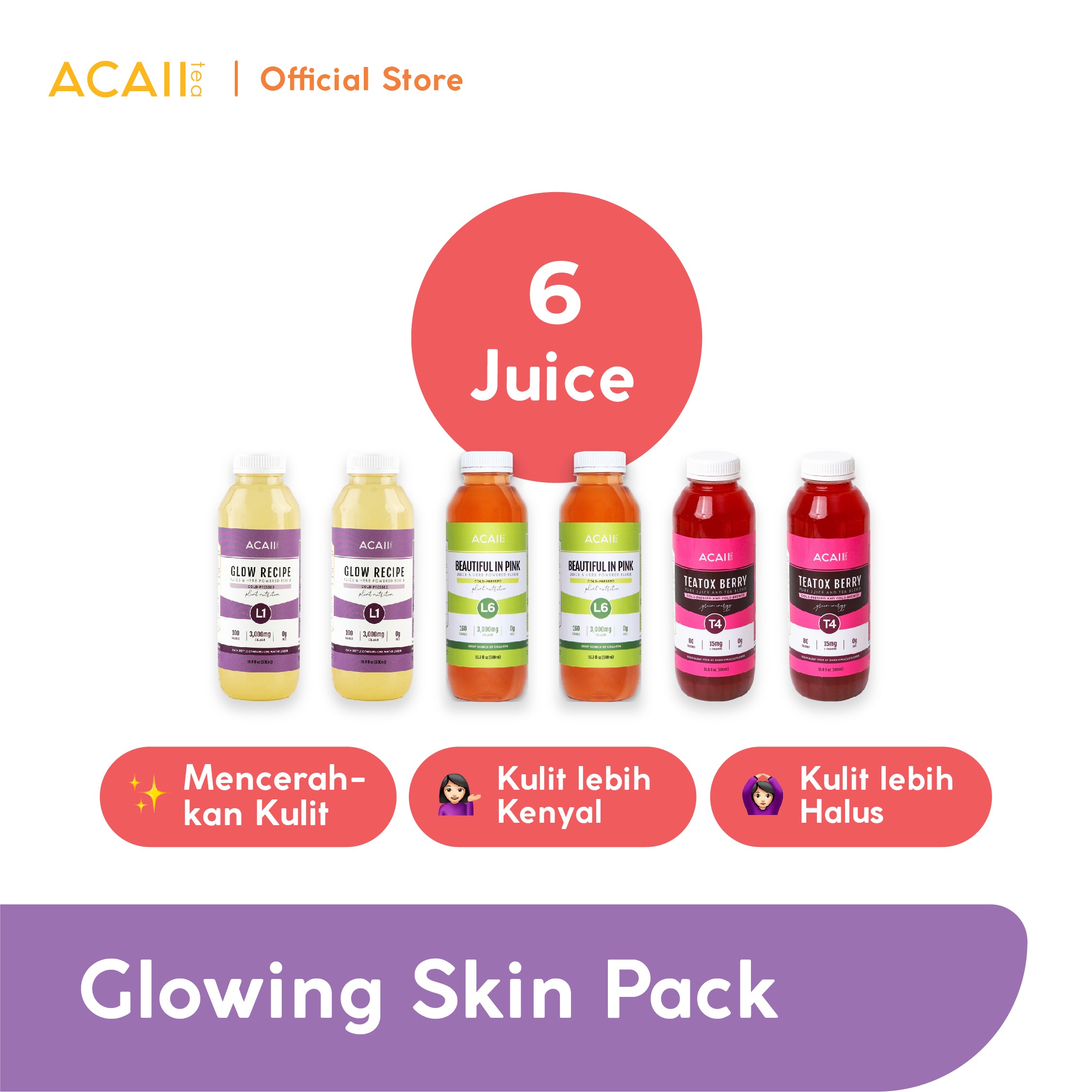 Acaii Tea Glowing Skin (6x500ml)
