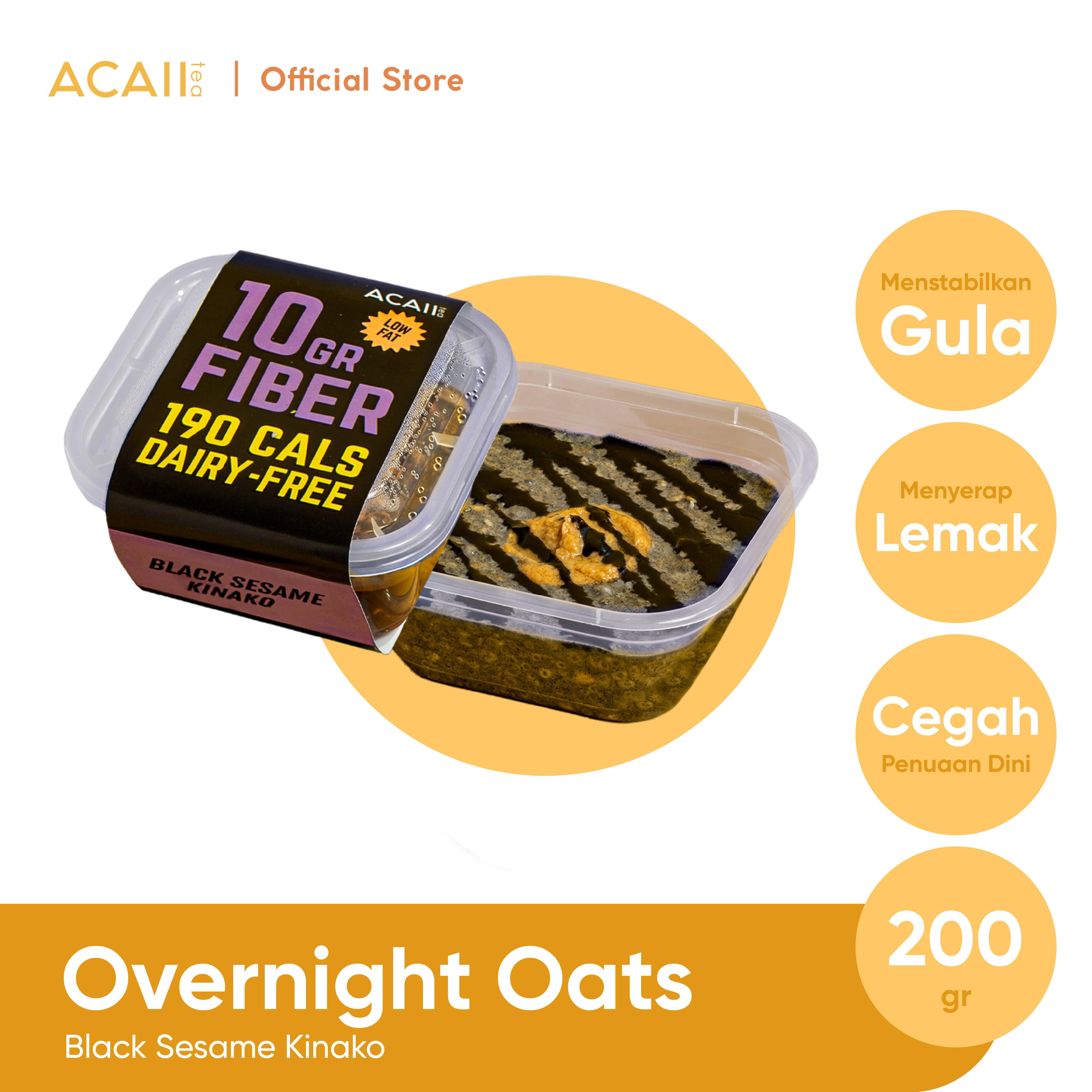 Acaii Tea Overnight Oats Black Sesame Kinako 200gr