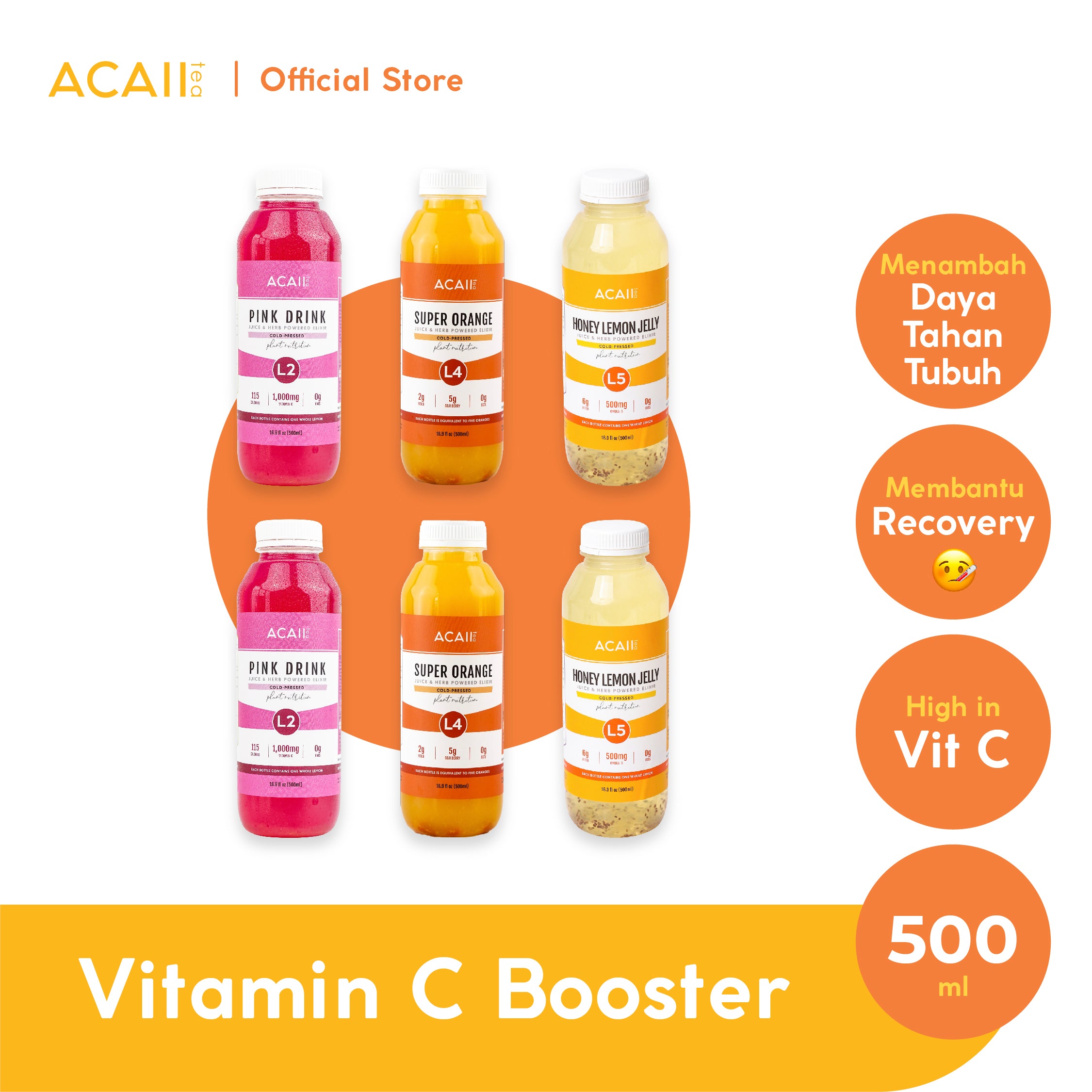 Acaii Tea Vit C Booster Pack (6x500ml)